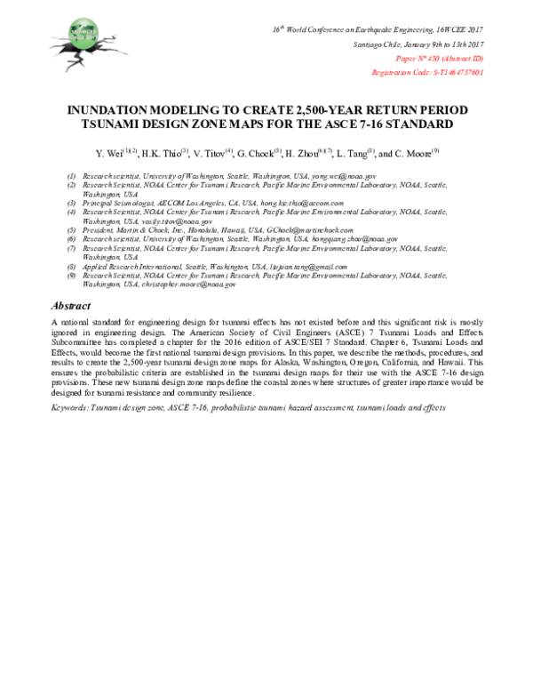 (PDF) Inundation Modeling to Create 2,500-YEAR Return Period Tsunami ...