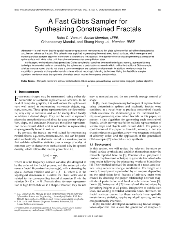 (PDF) A fast Gibbs sampler for synthesizing constrained fractals