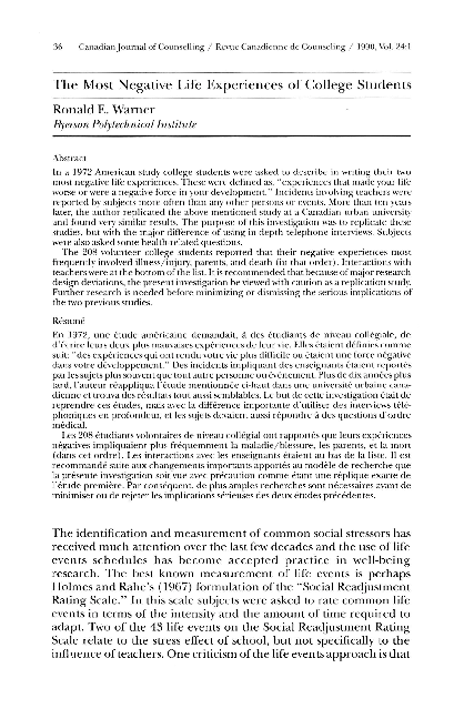 (PDF) The Most Negative Life Expectation of College Students