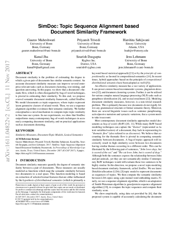 (PDF) SimDoc: Topic Sequence Alignment based Document Similarity Framework | Harshita Sahijwani ...