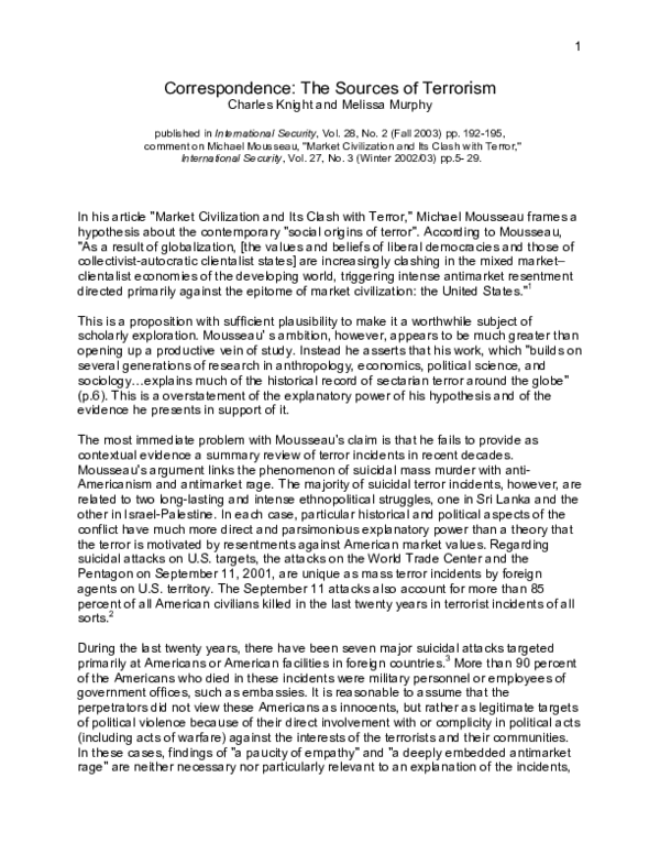 (PDF) The Sources of Terrorism