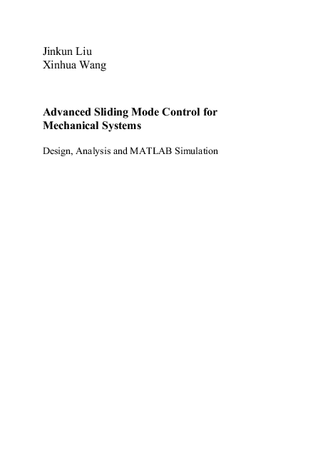 (PDF) Advanced Sliding Mode Control for Mechanical Systems