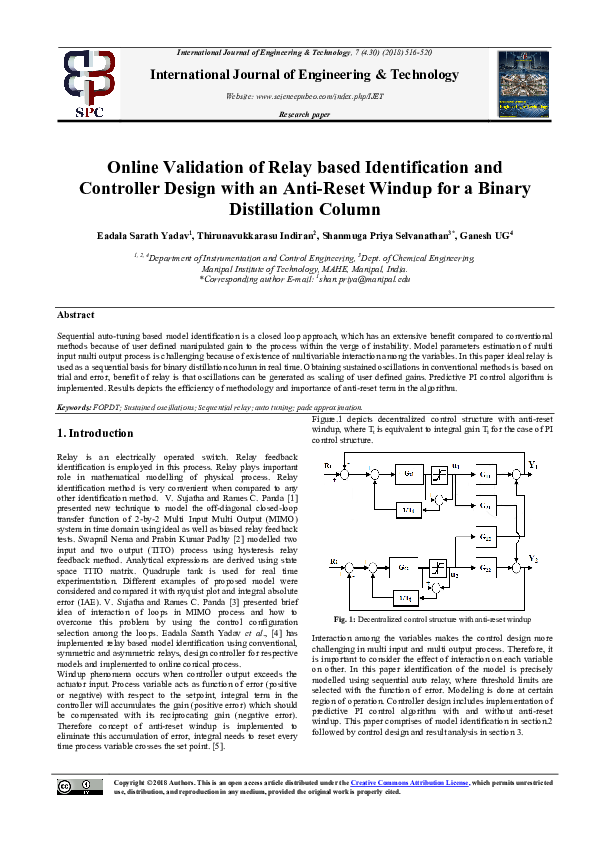 (PDF) Online Validation of Relay based Identification and Controller ...