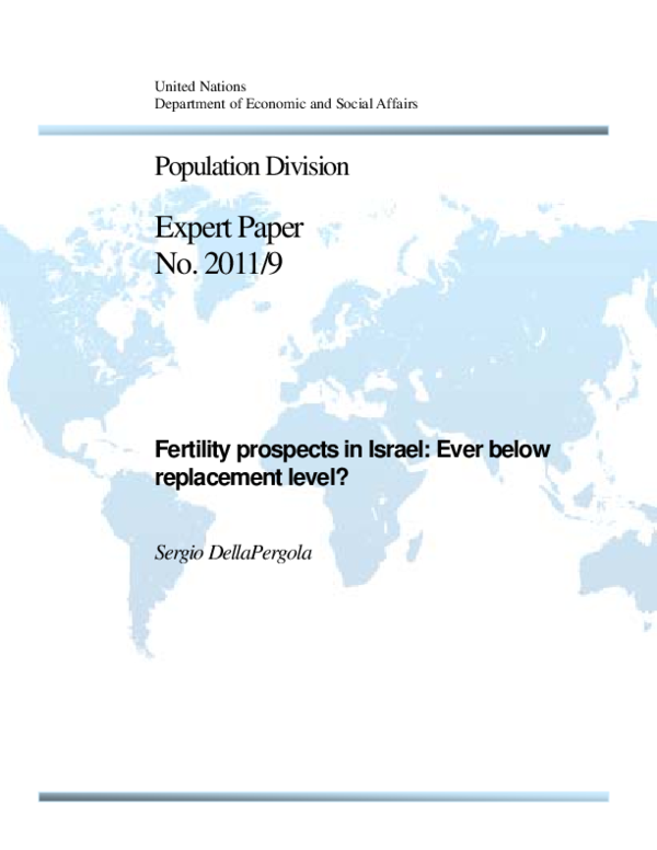 (PDF) Fertility Prospects in Israel: Ever Below Replacement Level?