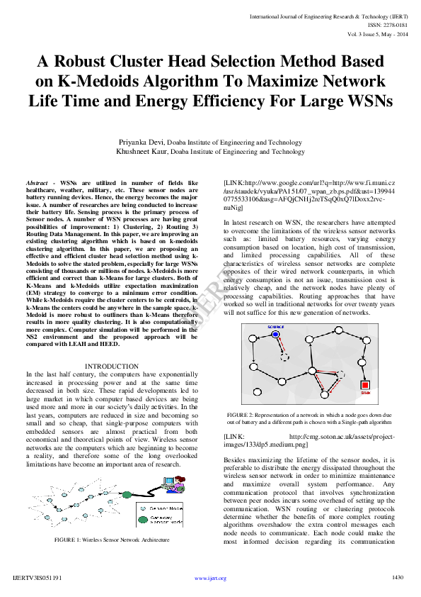 (PDF) A Robust Cluster Head Selection Method Based on K-Medoids ...
