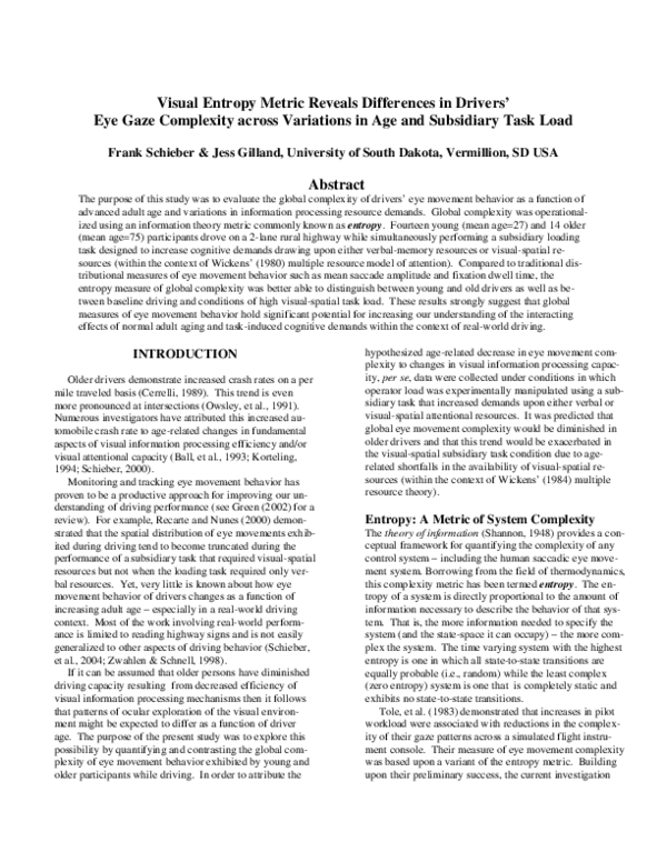 (PDF) Visual entropy metric reveals differences in drivers' eye gaze ...
