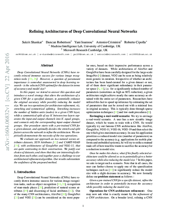(PDF) Refining Architectures of Deep Convolutional Neural Networks