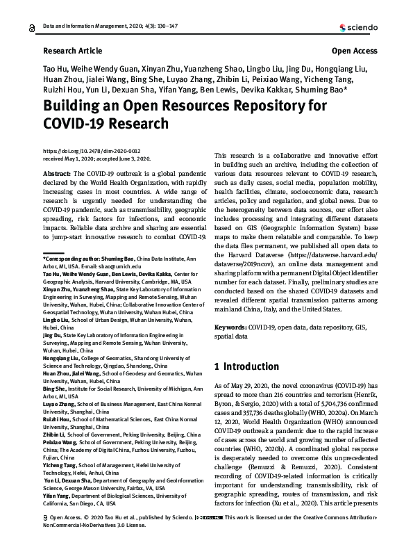 (PDF) Building an Open Resources Repository for Covid-19 Research