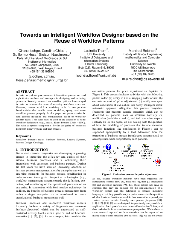 (PDF) Towards an intelligent workflow designer based on the reuse of ...