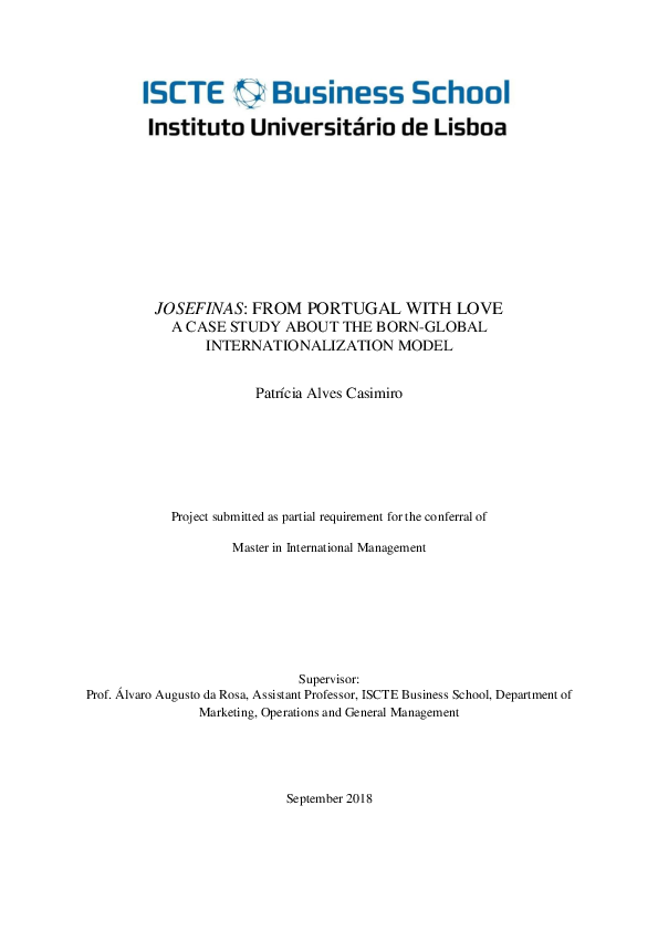 (PDF) Josefinas: from Portugal with love: a case study about the born ...