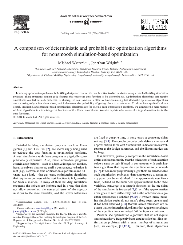(PDF) A comparison of deterministic and probabilistic optimization ...