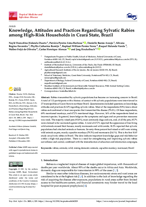 (PDF) Knowledge, Attitudes and Practices Regarding Sylvatic Rabies ...