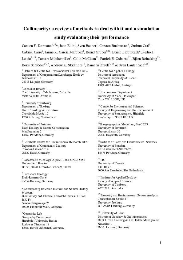 (PDF) Collinearity: a review of methods to deal with it and a simulation study evaluating their ...