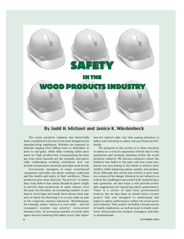(PDF) Safety in the wood products industry