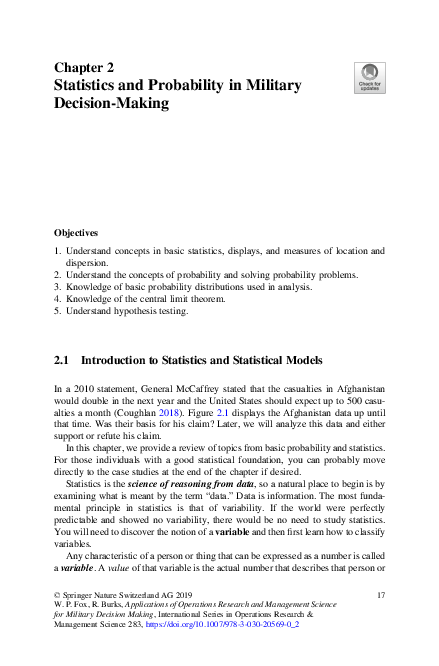 (PDF) Statistics and Probability in Military Decision-Making