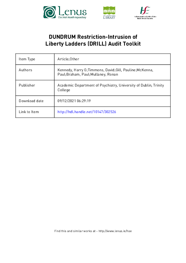(PDF) DUNDRUM Restriction-Intrusion of Liberty Ladders (DRILL) Audit ...
