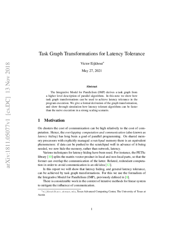 (PDF) Task Graph Transformations for Latency Tolerance