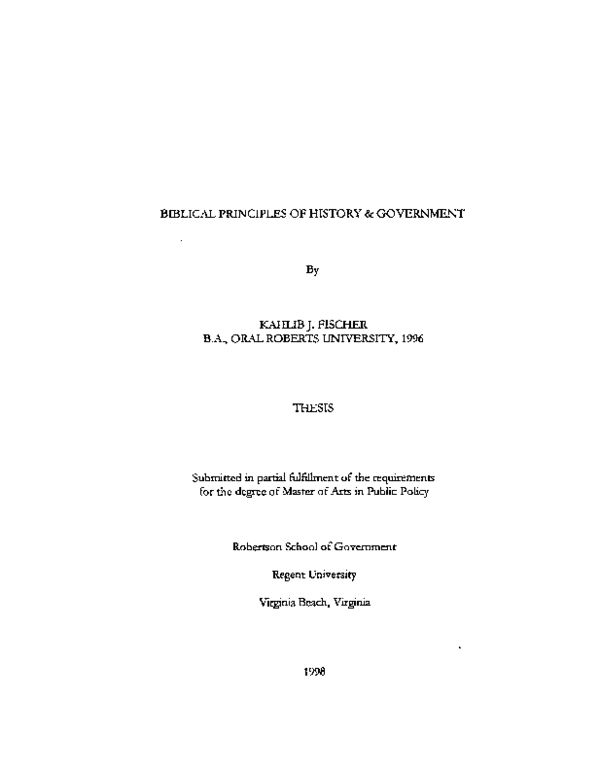 (PDF) Biblical Principles of History & Government