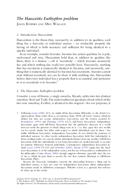 (PDF) The Haecceitic Euthyphro problem