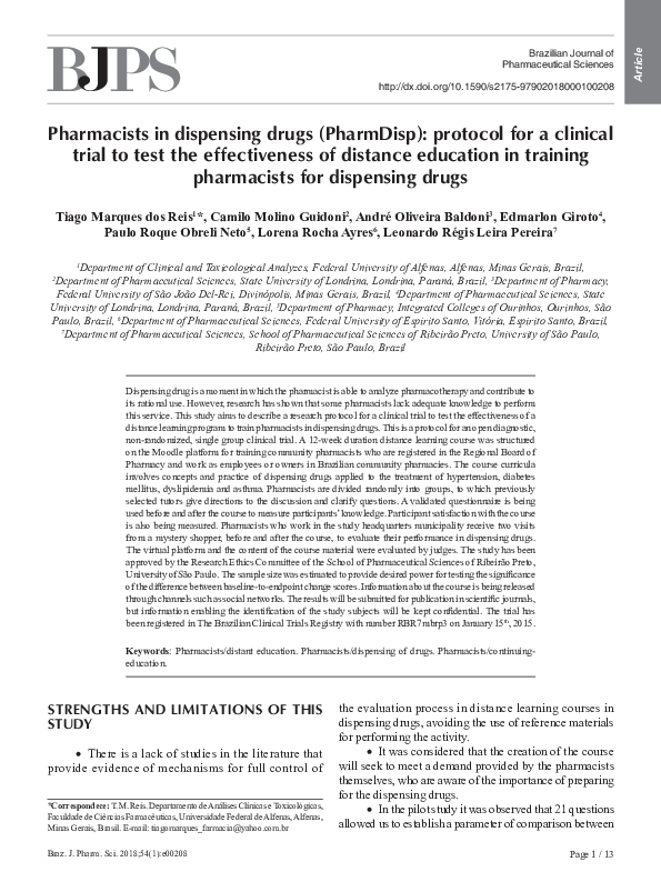 (PDF) Pharmacists in dispensing drugs (PharmDisp): protocol for a ...