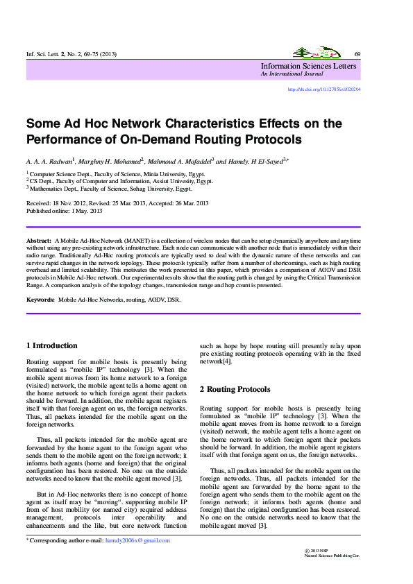(PDF) Some Ad Hoc Network Characteristics Effects on the Performance of On-Demand Routing ...