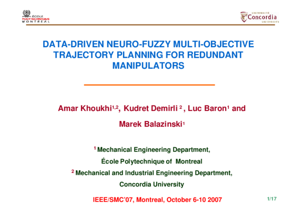 (PDF) Data-Driven Neuro-Fuzzy Multi-Objective Trajectory Planning of Redundant Manipulators ...