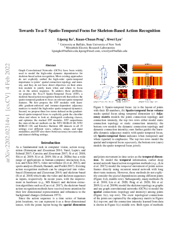 Pdf Towards To A T Spatio Temporal Focus For Skeleton Based Action Recognition