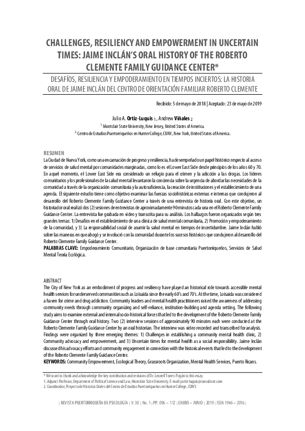 (PDF) Challenges, resiliency and empowerment in uncertain times: Jaime ...