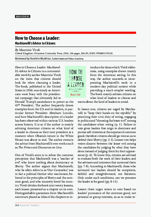 (PDF) How to Choose a Leader