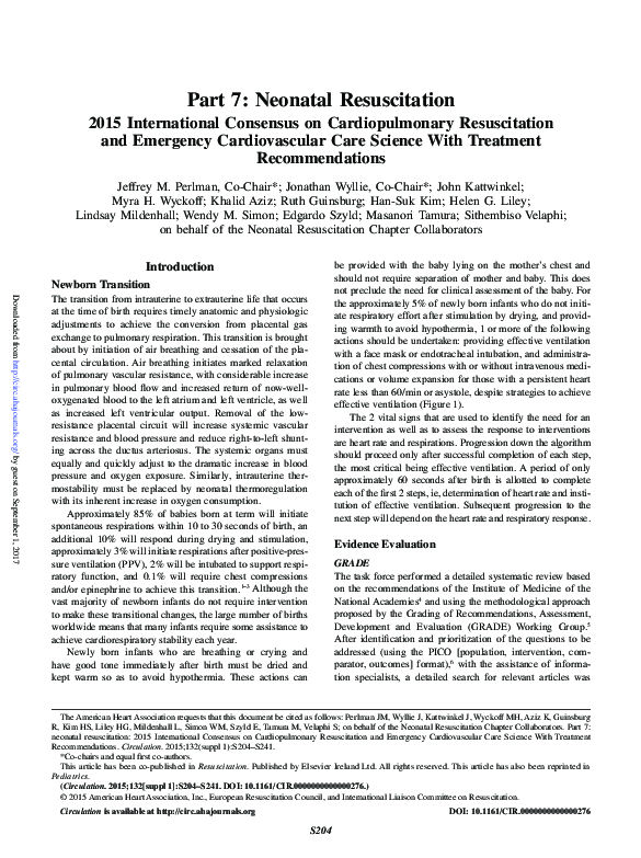 (PDF) Part 3: Evidence Evaluation Process: 2010 International Consensus on Cardiopulmonary ...