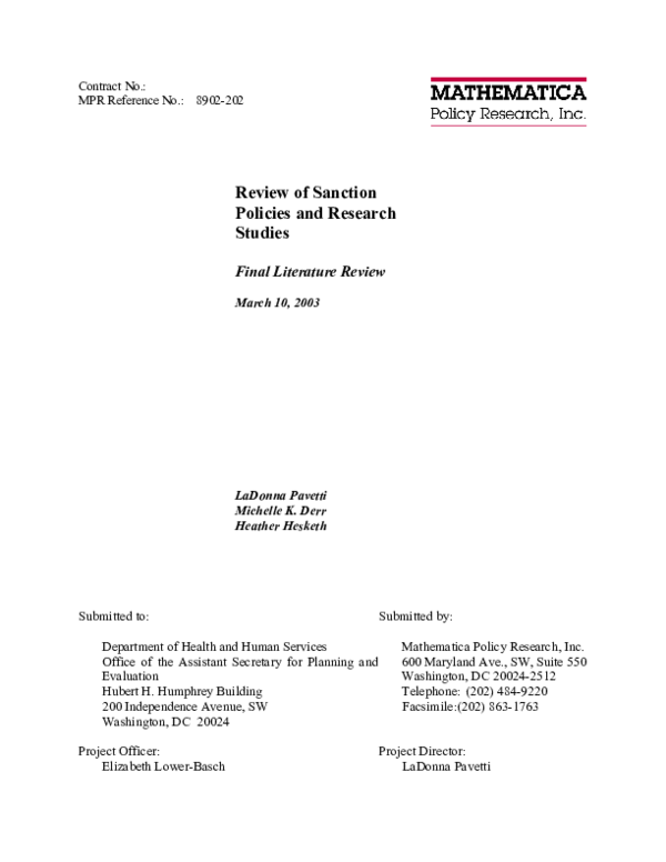 (PDF) Review of Sanction Policies and Research Studies. Final ...