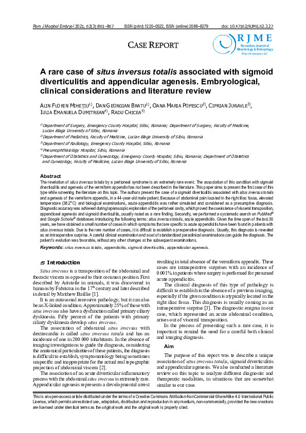 (PDF) A rare case of situs inversus totalis associated with sigmoid diverticulitis and ...