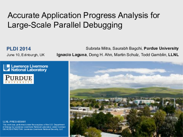 (PDF) Accurate application progress analysis for large-scale parallel debugging
