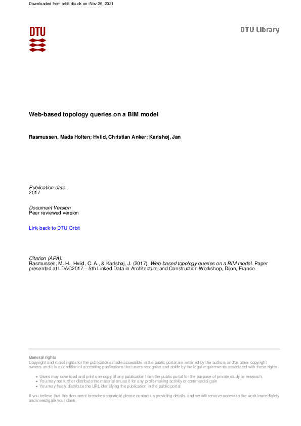 (PDF) Web-based topology queries on a BIM model