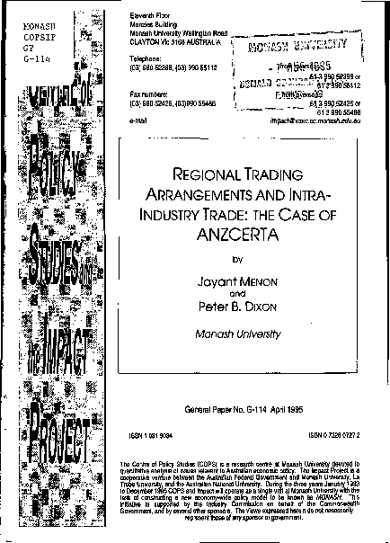 (PDF) Regional Trading Arrangements and Intra-industry Trade: The Case ...