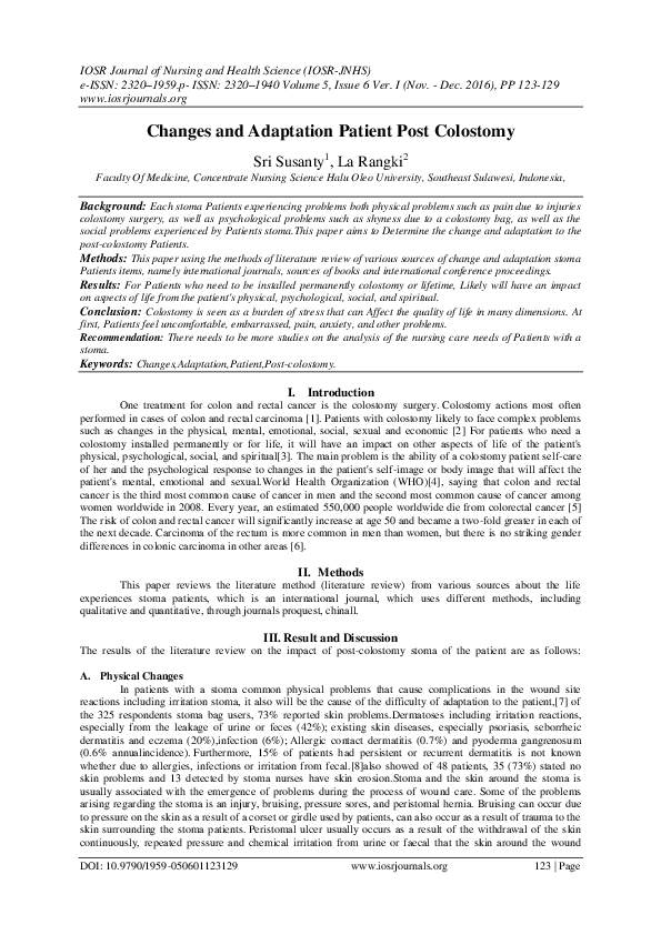 (PDF) Changes and Adaptation Patient Post Colostomy | sri susanty ...