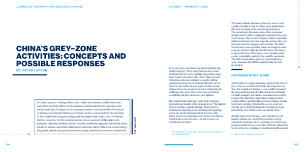 (PDF) China’s Grey–Zone Activities: Concepts And Possible Responses