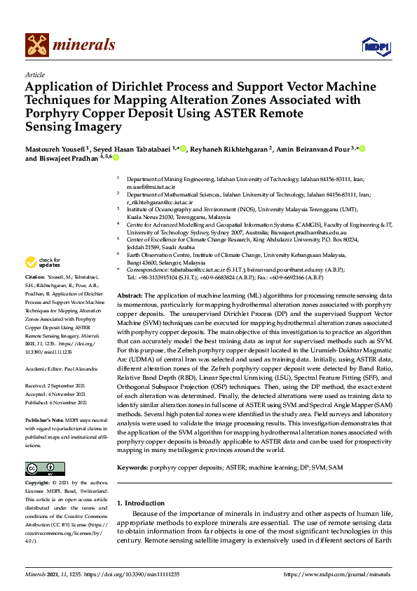 (PDF) Application of Dirichlet Process and Support Vector Machine Techniques for Mapping ...