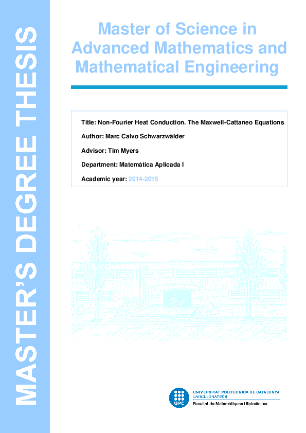 (PDF) Non-Fourier heat conduction: The Maxwell-Cattaneo equations