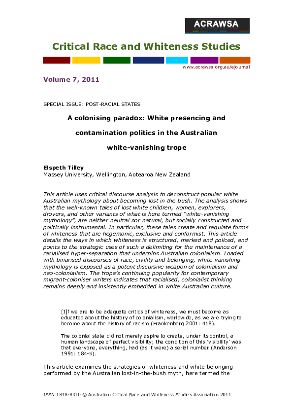 (PDF) Critical Race and Whiteness Studies