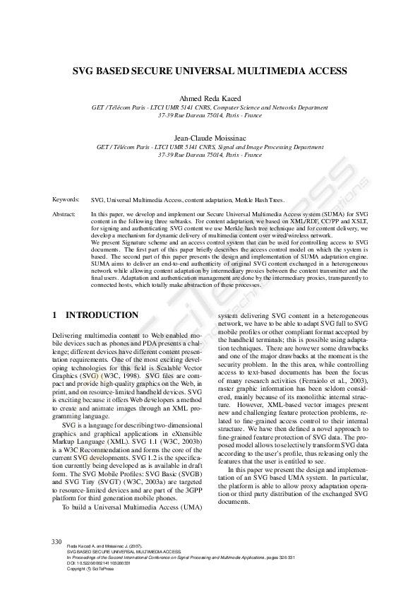 (PDF) SVG based Secure Universal Multimedia Access