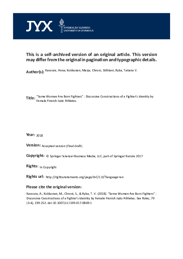 (PDF) “Some Women Are Born Fighters”: Discursive Constructions of a ...