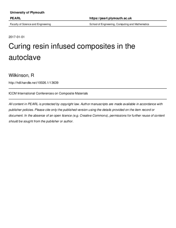 (PDF) Curing resin infused composites in the autoclave