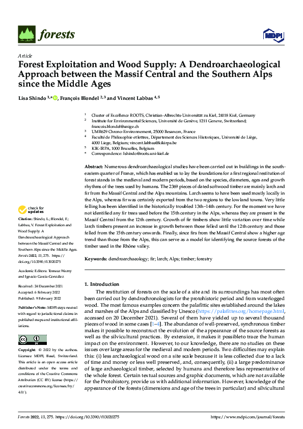 (PDF) Forest Exploitation and Wood Supply: A Dendroarchaeological ...