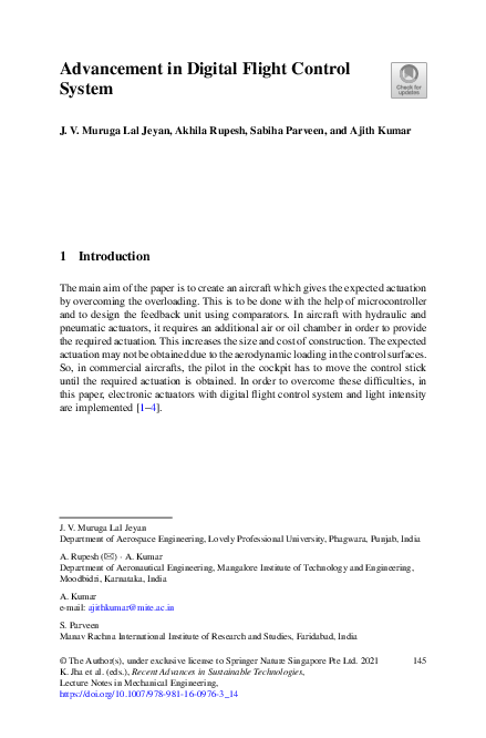 (PDF) Advancement in Digital Flight Control System