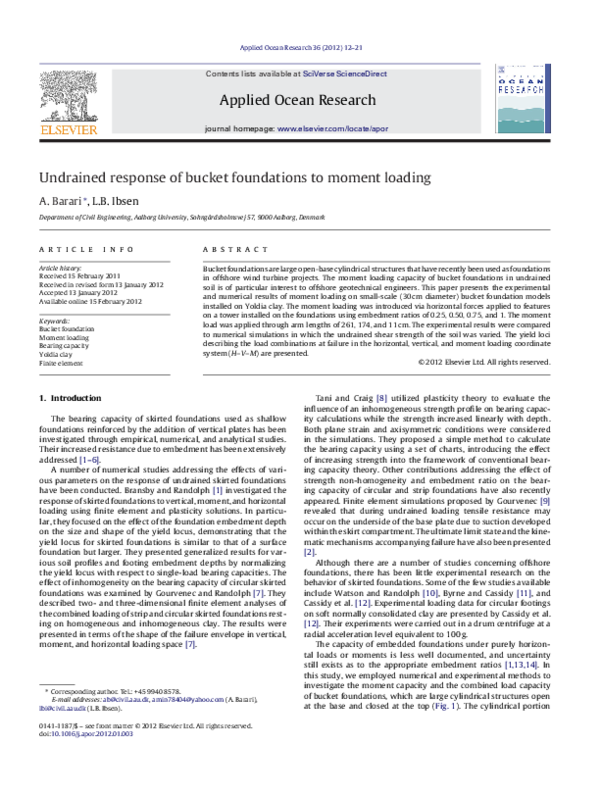 (PDF) Undrained response of bucket foundations to moment loading | Lars ...