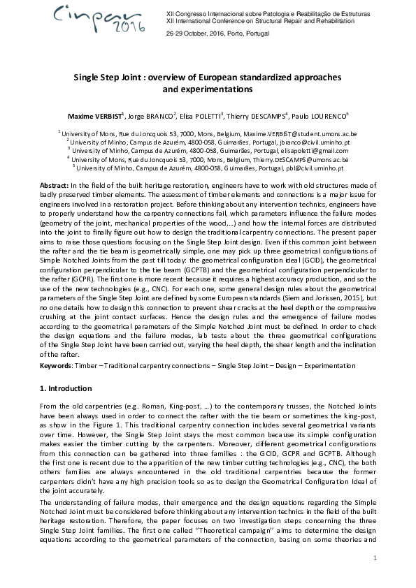 (PDF) Single Step Joint: overview of European standardized approaches ...