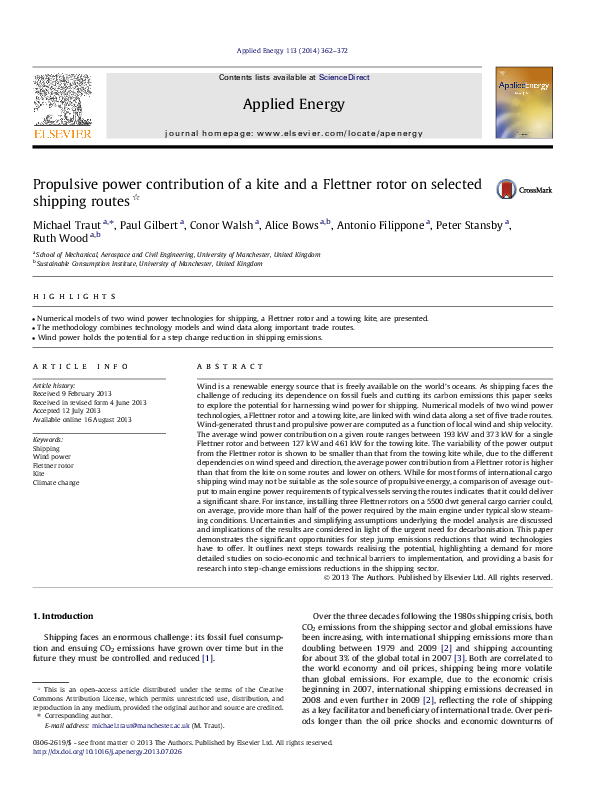 (PDF) Propulsive power contribution of a kite and a Flettner rotor on ...