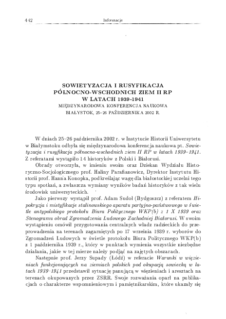 (PDF) Sowietyzacja i rusyfikacja północno-wschodnich ziem II RP w ...