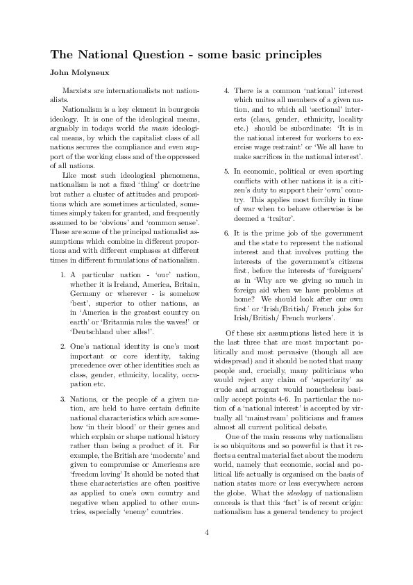(PDF) The National Question - some basic principles
